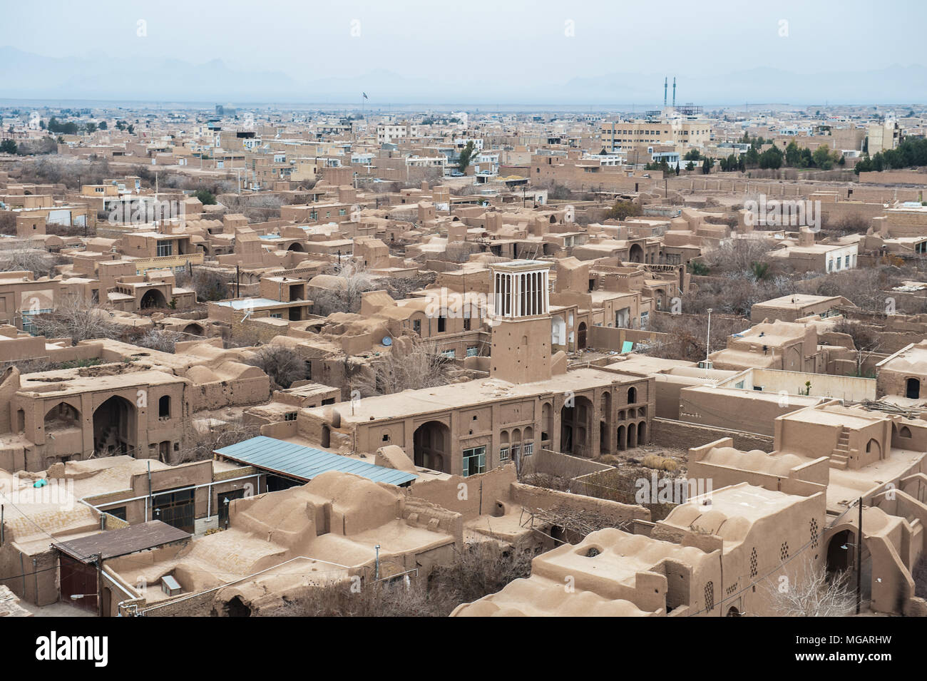 Panorama of Meybod, ancient city in Iran, Asia Stock Photo - Alamy