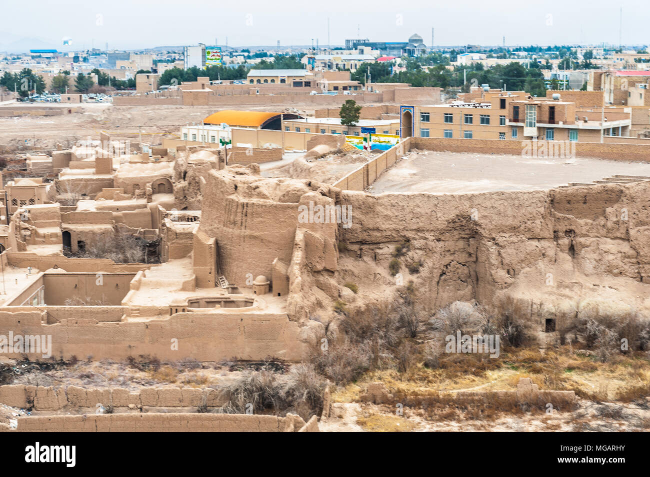 Panorama of Meybod, ancient city in Iran, Asia Stock Photo - Alamy