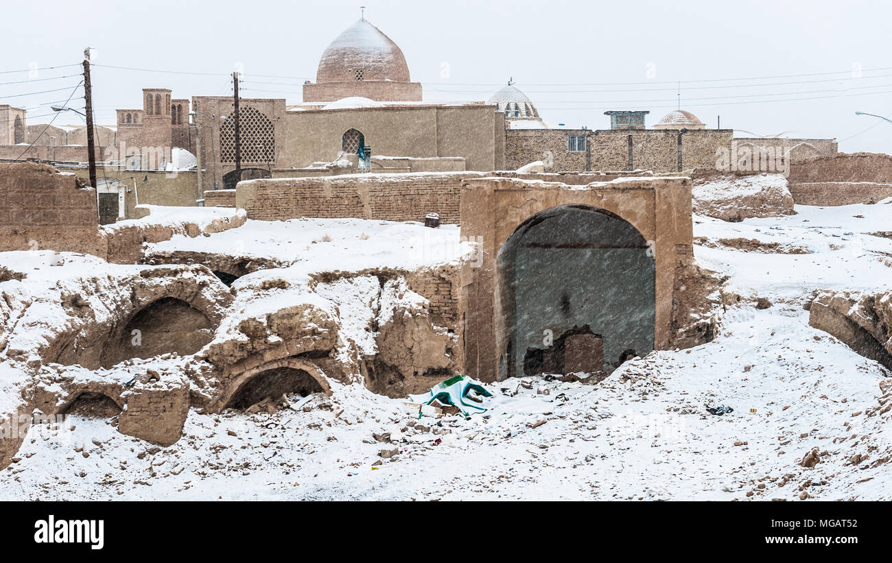 Winter in the ancient city of Iran called Naein Stock Photo - Alamy