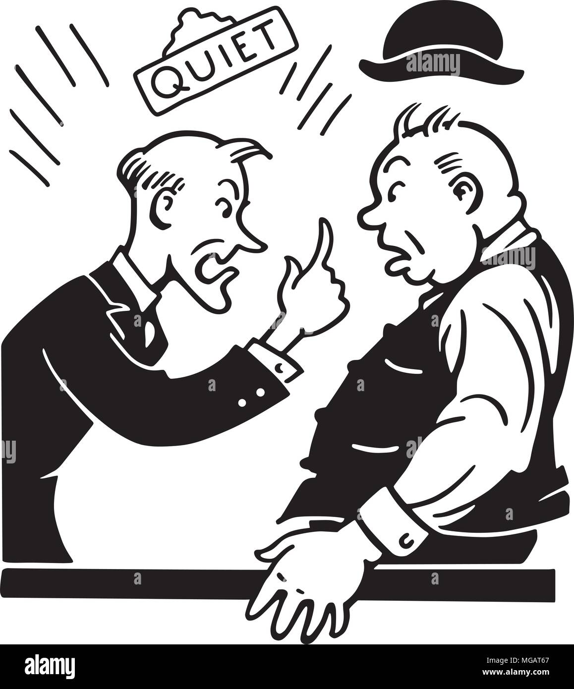 Quiet - Retro Clipart Illustration Stock Vector Image & Art - Alamy