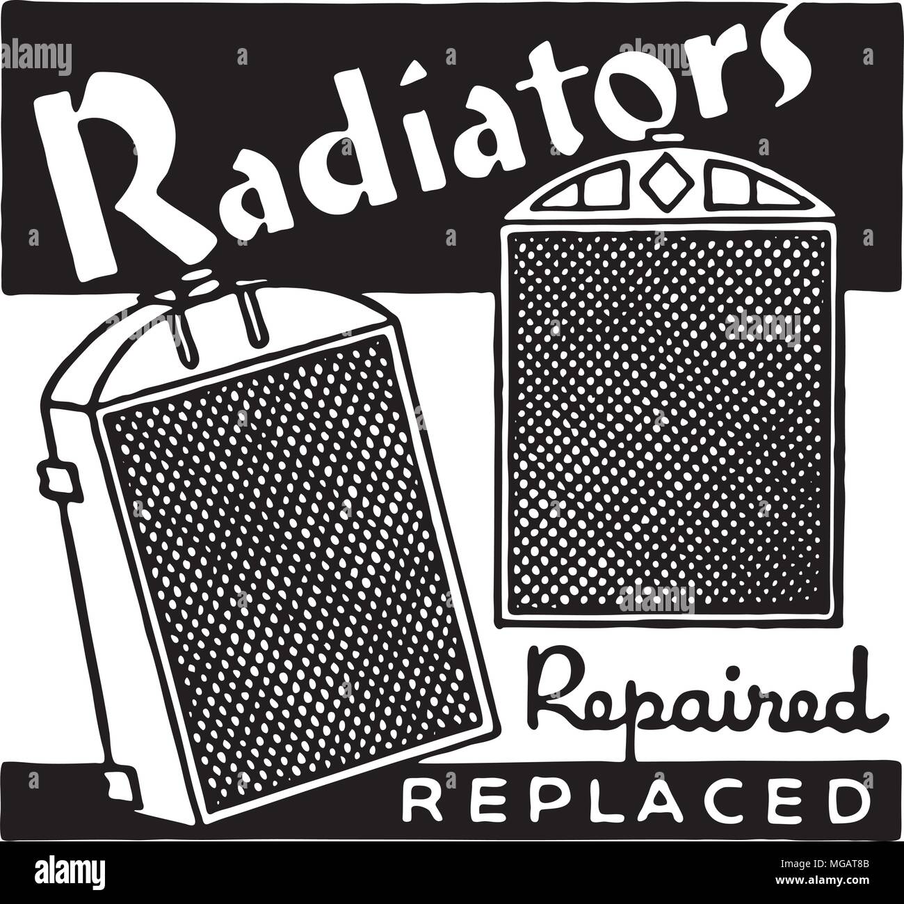 Radiators - Retro Ad Art Banner Stock Vector Image & Art - Alamy