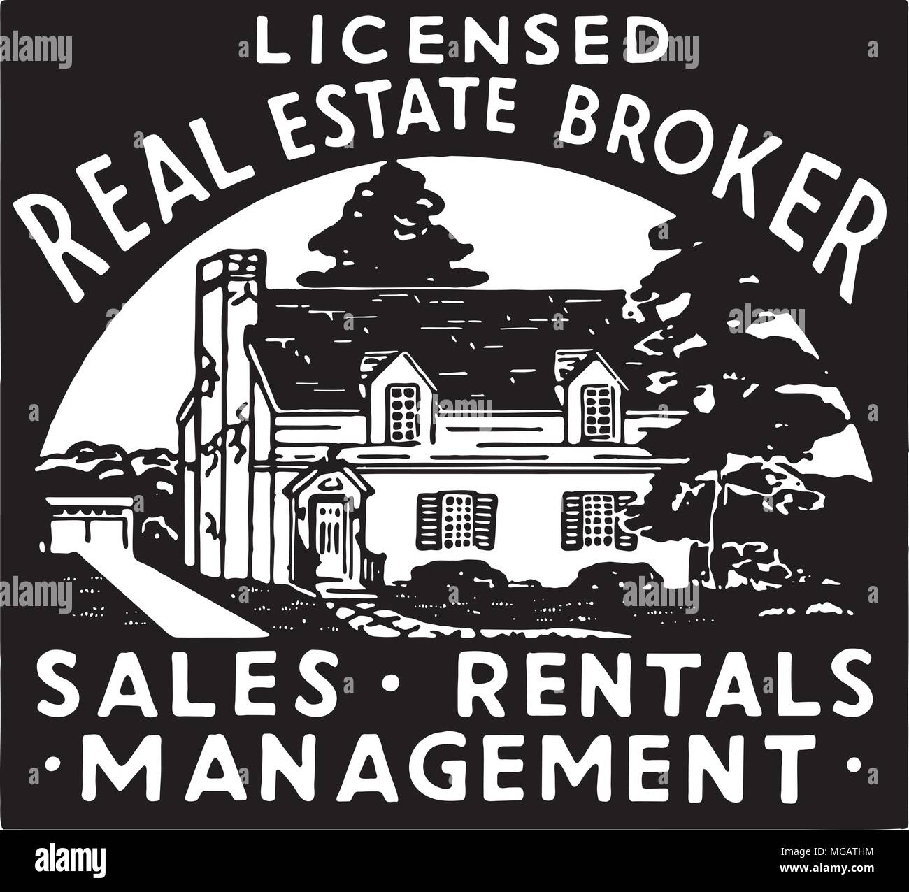 Real Estate Broker 2 - Retro Ad Art Banner Stock Vector Image & Art - Alamy