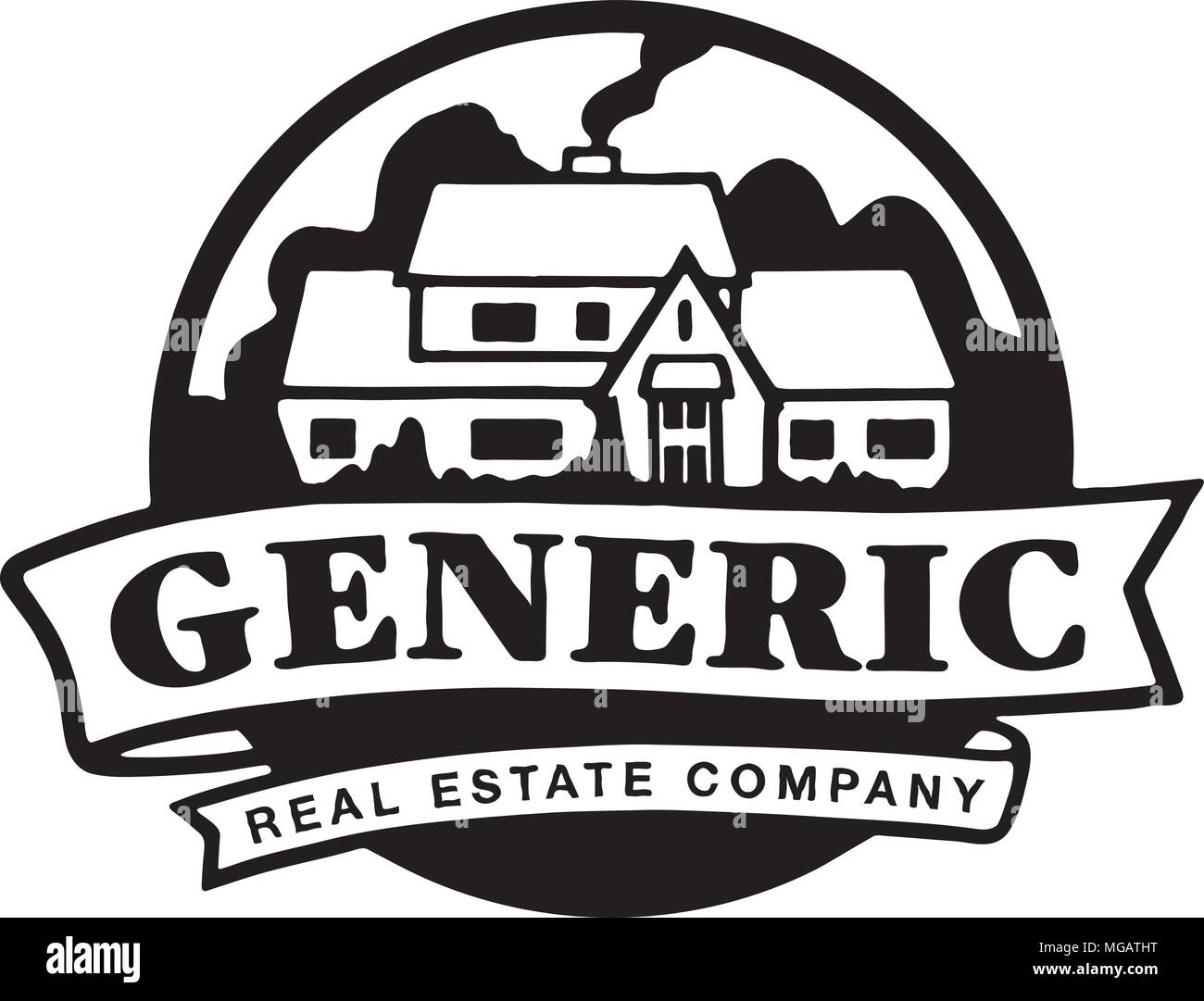 Real Estate Logo - Retro Ad Art Banner Stock Vector Image & Art - Alamy