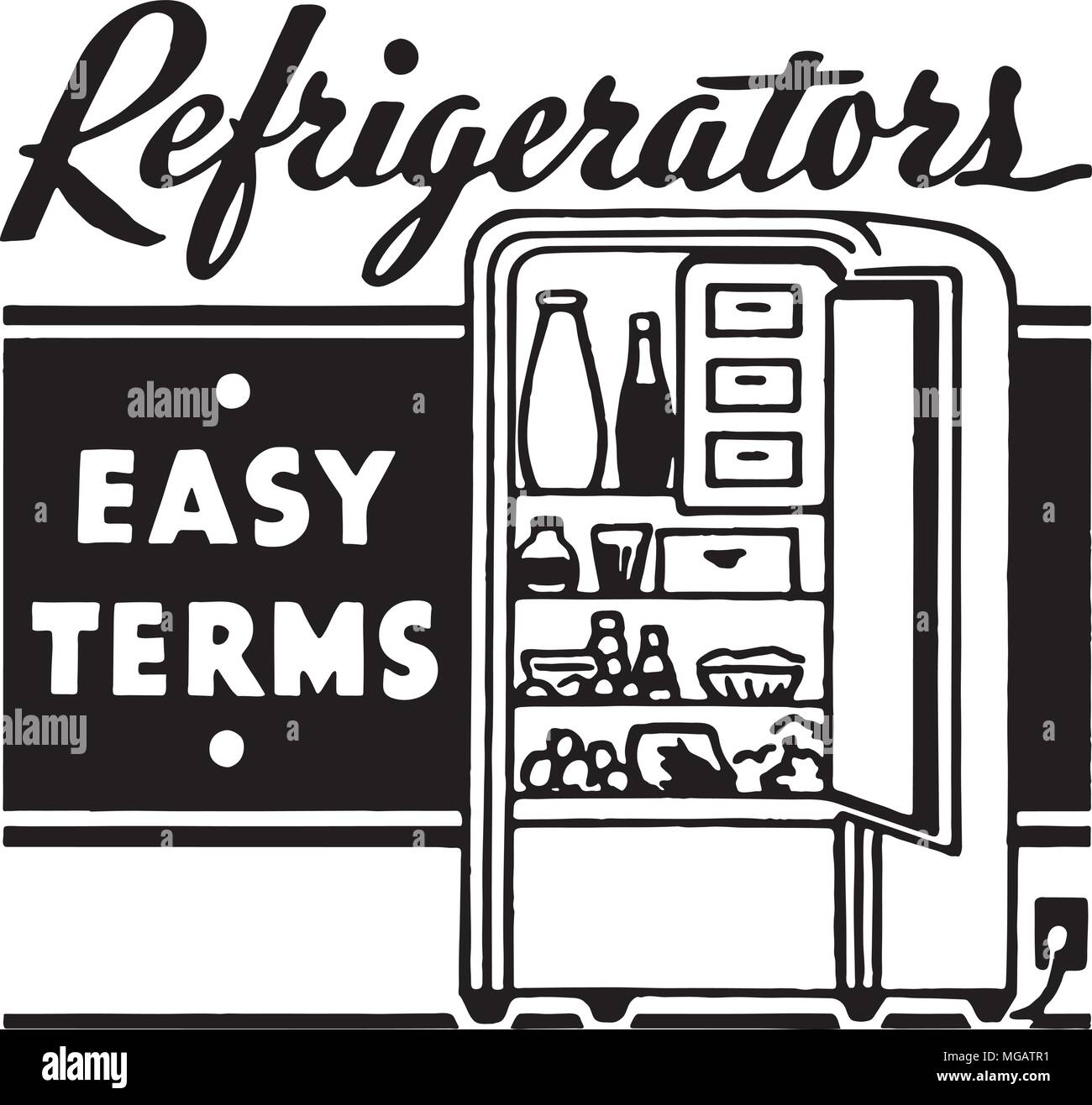 Refrigerators - Retro Ad Art Banner Stock Vector Image & Art - Alamy