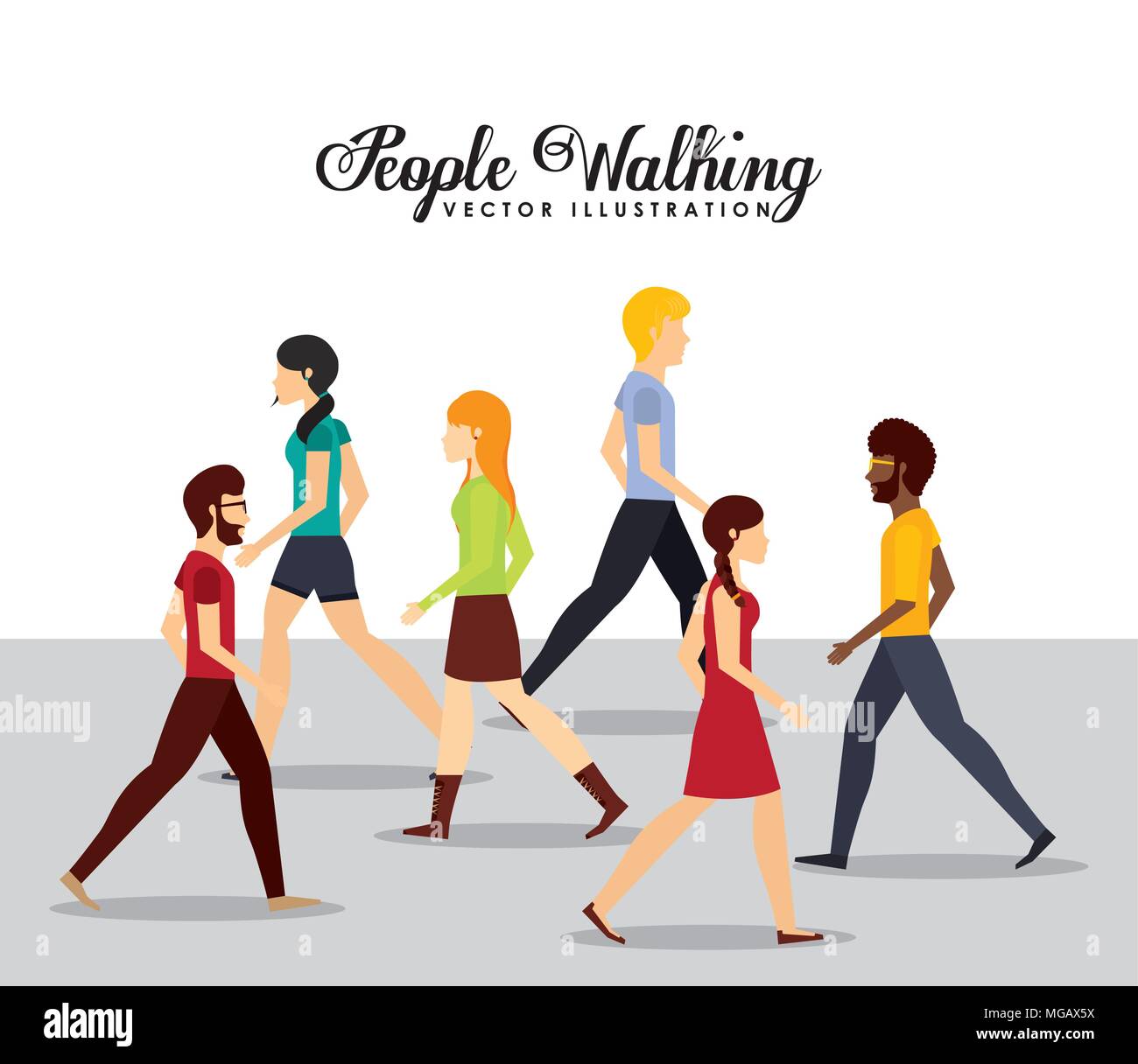 people walking design, vector illustration eps10 graphic Stock Vector ...