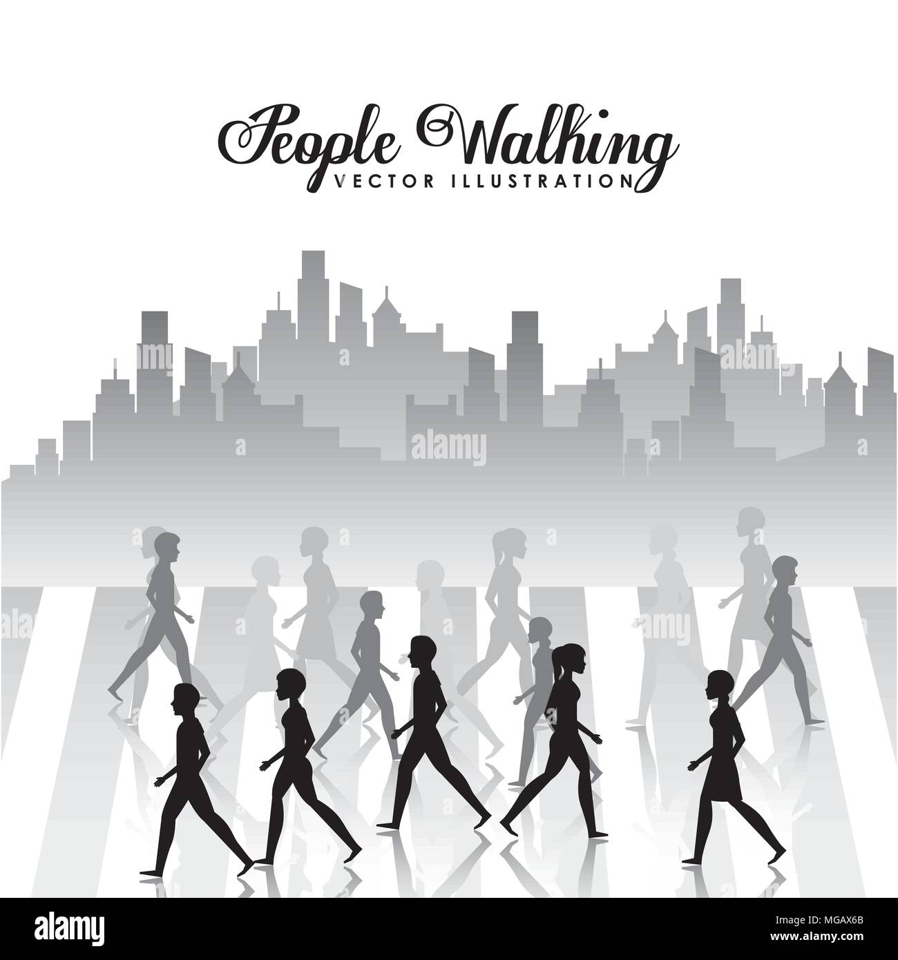 people walking design, vector illustration eps10 graphic Stock Vector ...
