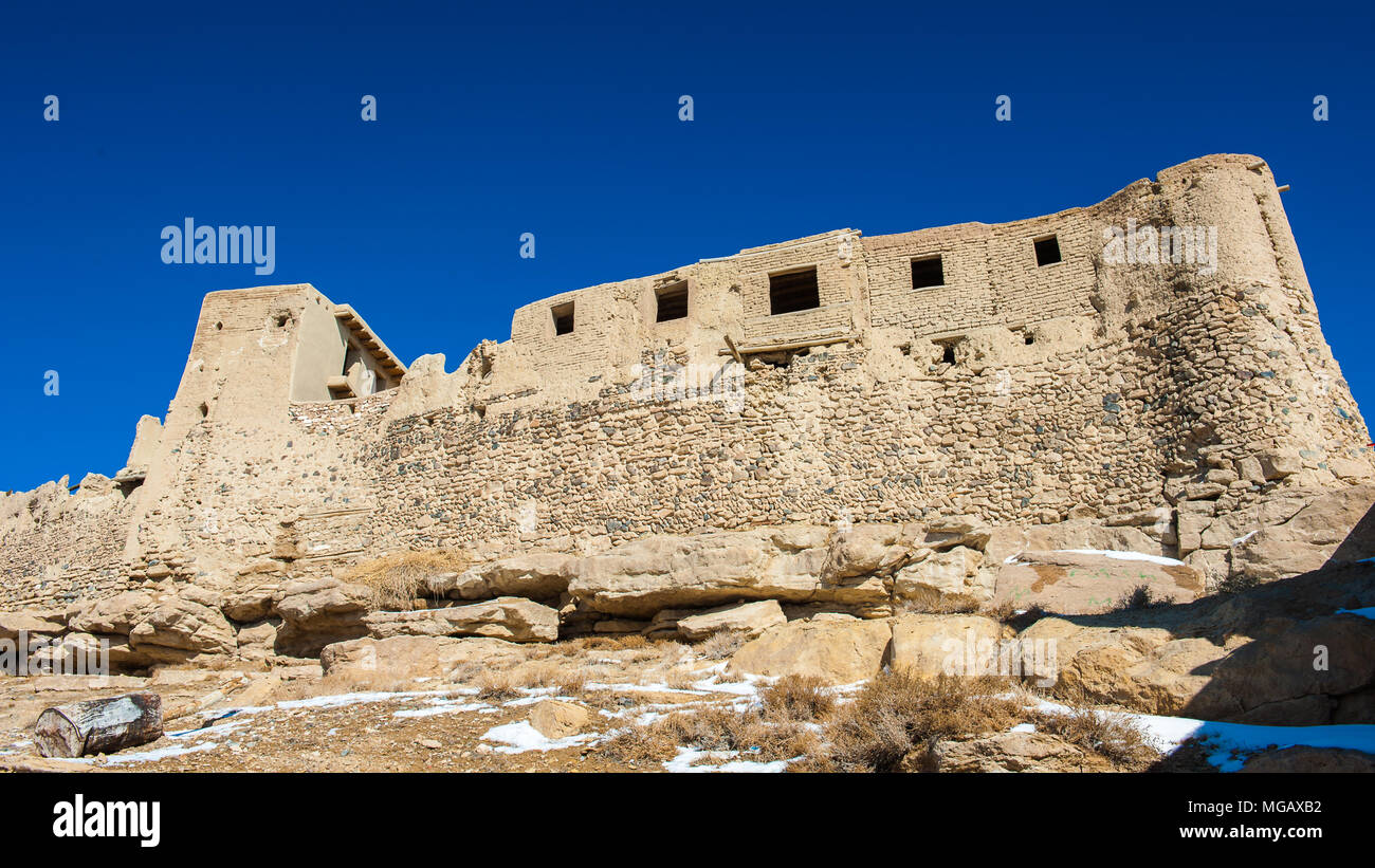 Fortress on a rock in a village in an Iranian province Stock Photo - Alamy