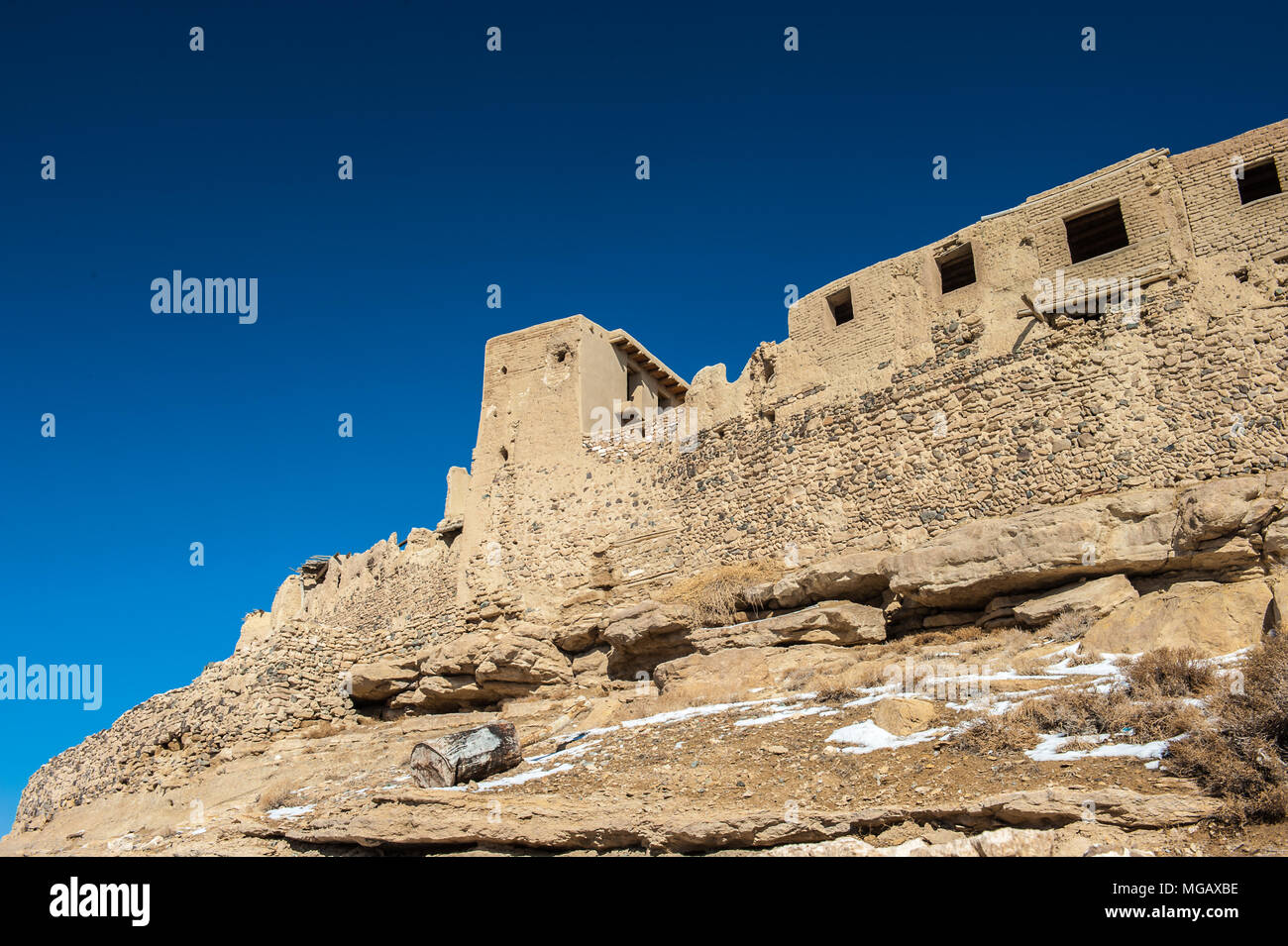 Fortress on a rock in a village in an Iranian province Stock Photo - Alamy