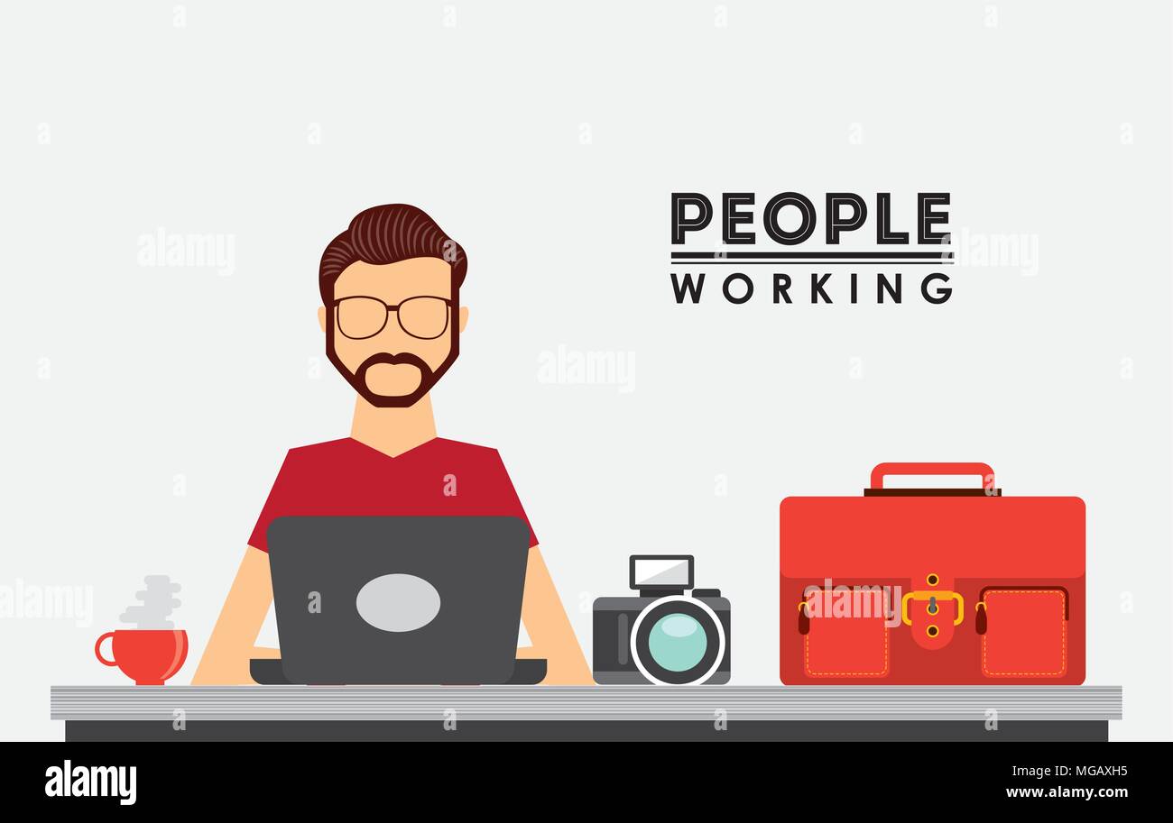 people working design, vector illustration eps10 graphic Stock Vector ...