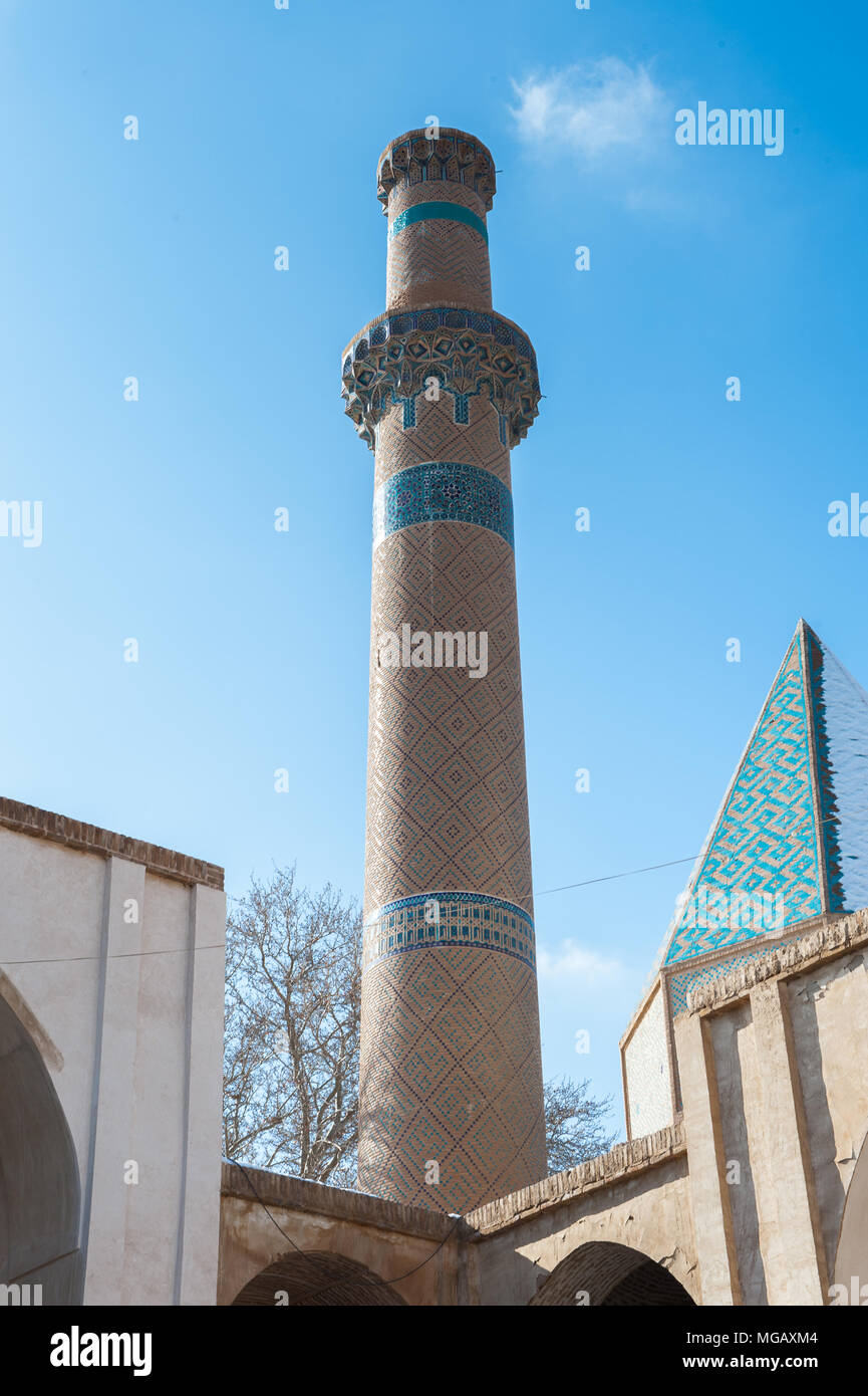 Minaret of the Jameh Mosque in Natanz, Iran Stock Photo - Alamy