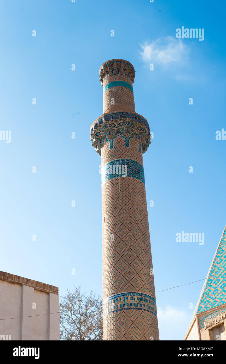 Minaret of the Jameh Mosque in Natanz, Iran Stock Photo - Alamy