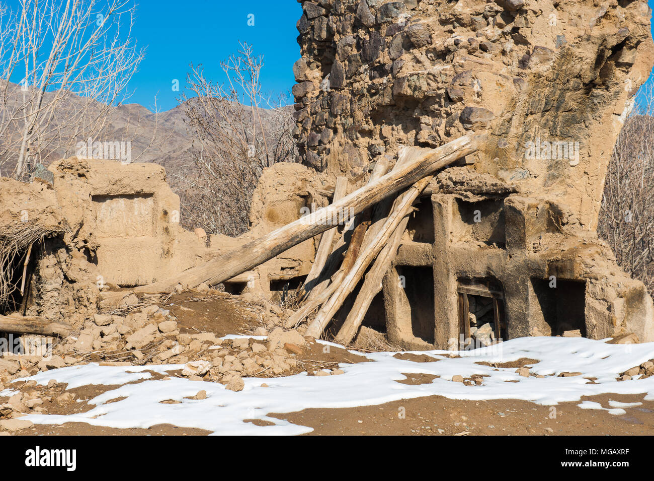 Destroyed village in Winter Stock Photo - Alamy