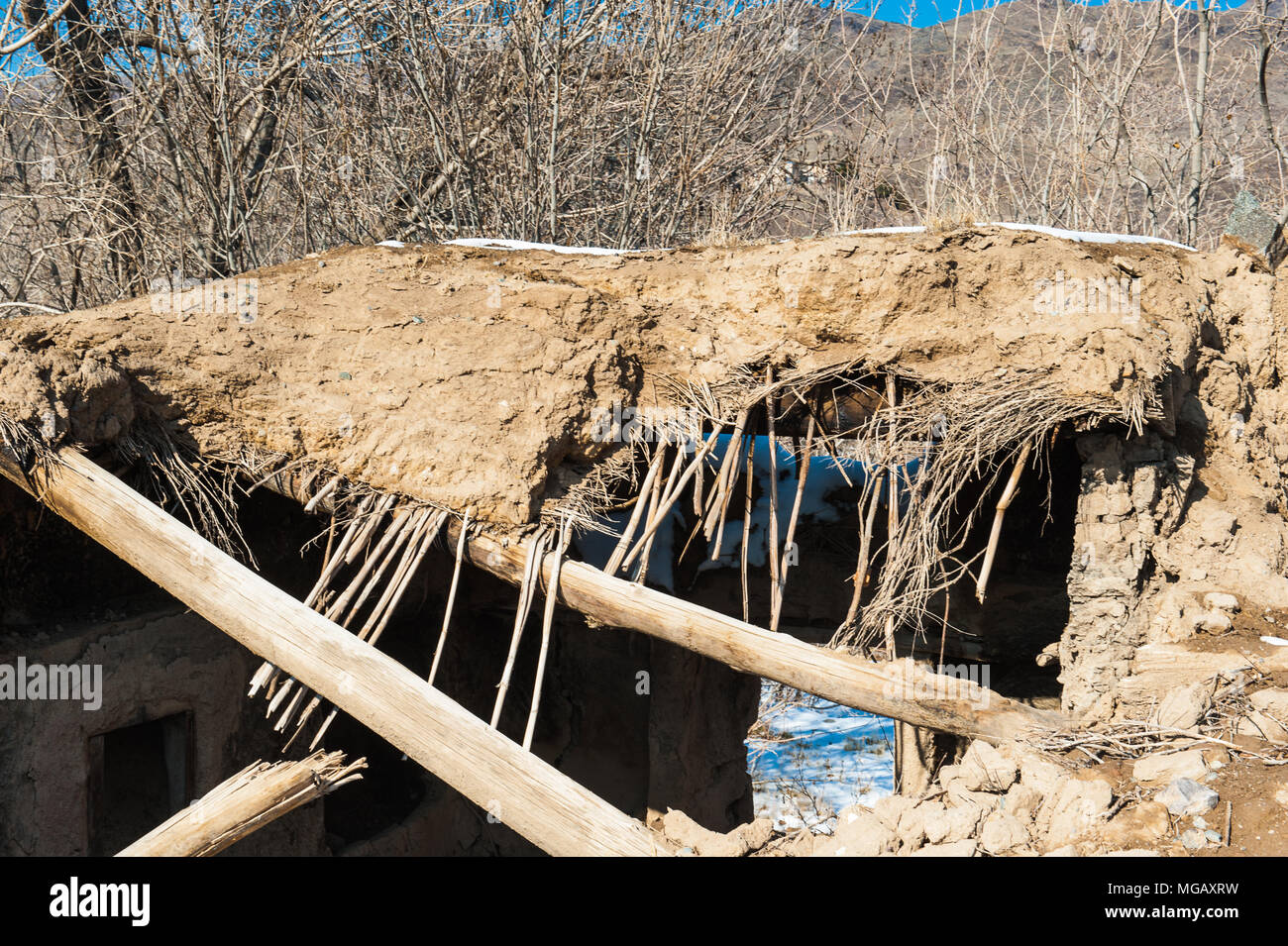 Destroyed village in Winter Stock Photo - Alamy