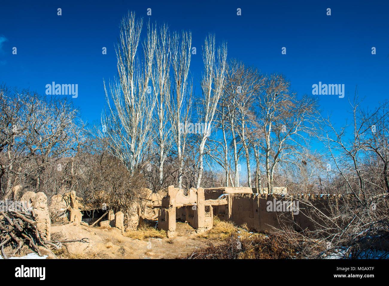 Destroyed village in Winter Stock Photo - Alamy