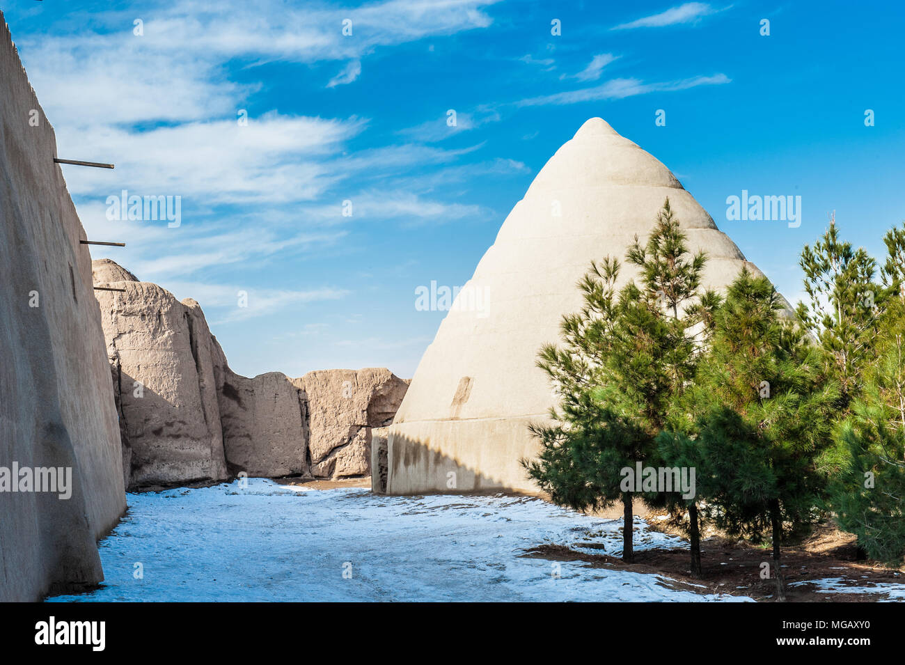 Ancient fridge near the Fortress walls, called Ghal'eh Jalali in Kashan ...
