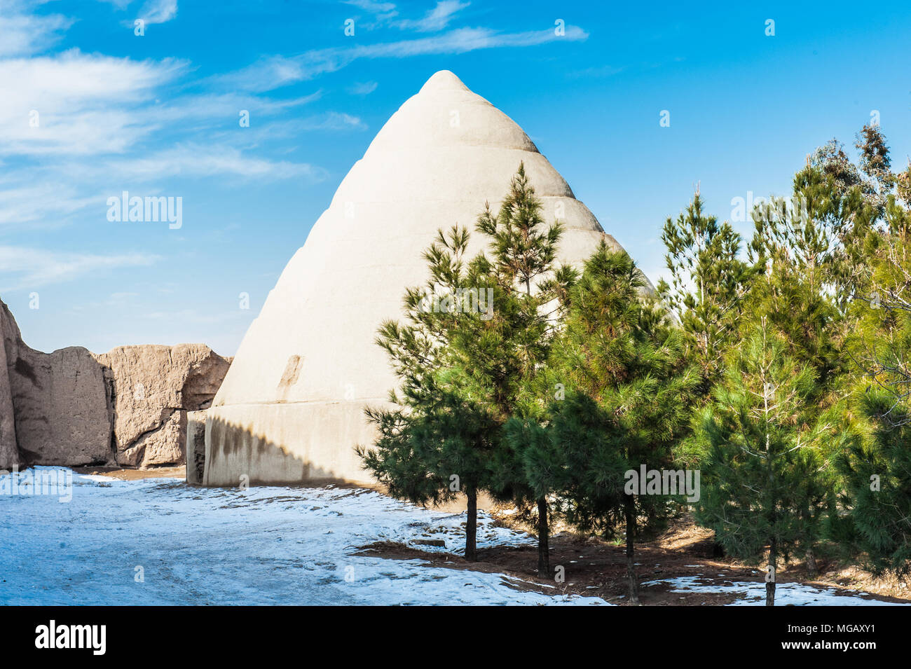 Ancient fridge near the Fortress walls, called Ghal'eh Jalali in Kashan ...