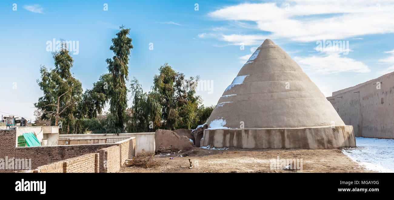 Ancient fridge near the Fortress walls, called Ghal'eh Jalali in Kashan ...