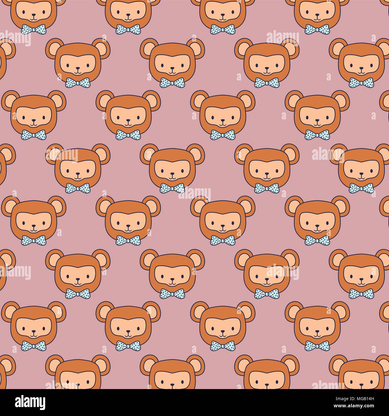 background of cute monkeys, colorful design. vector illustration Stock ...
