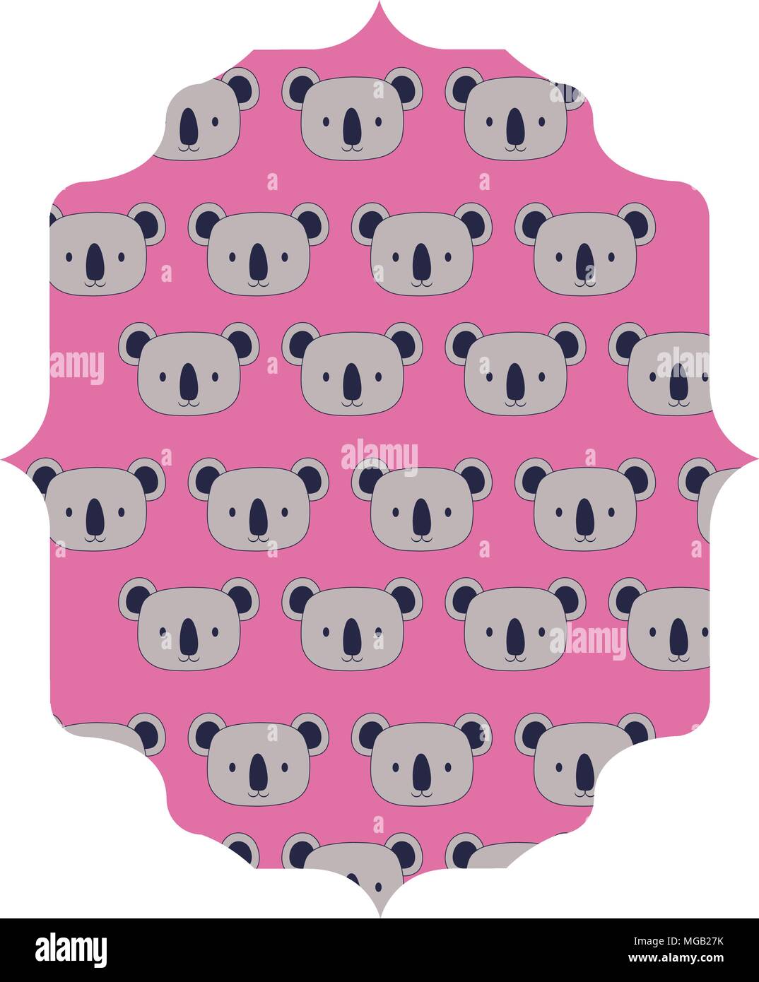 arabic frame with cute koalas pattern over white background, vector ...