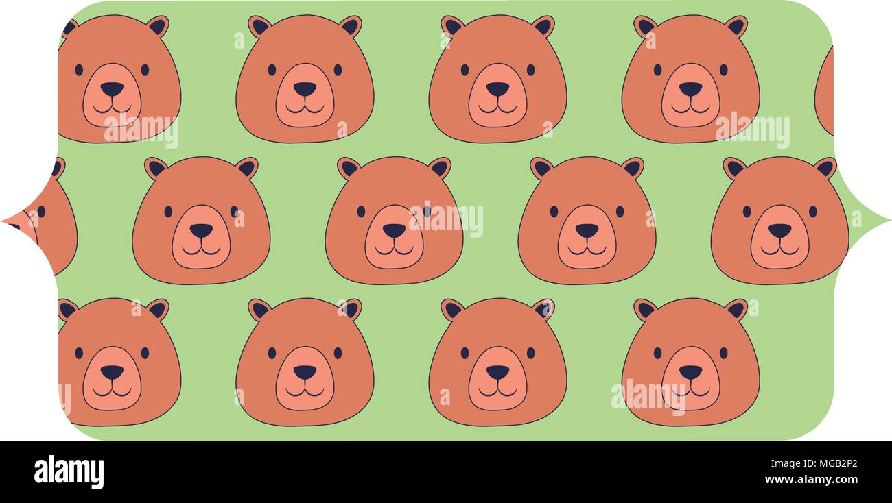 decorative banner with cute bears over white background, colorful ...