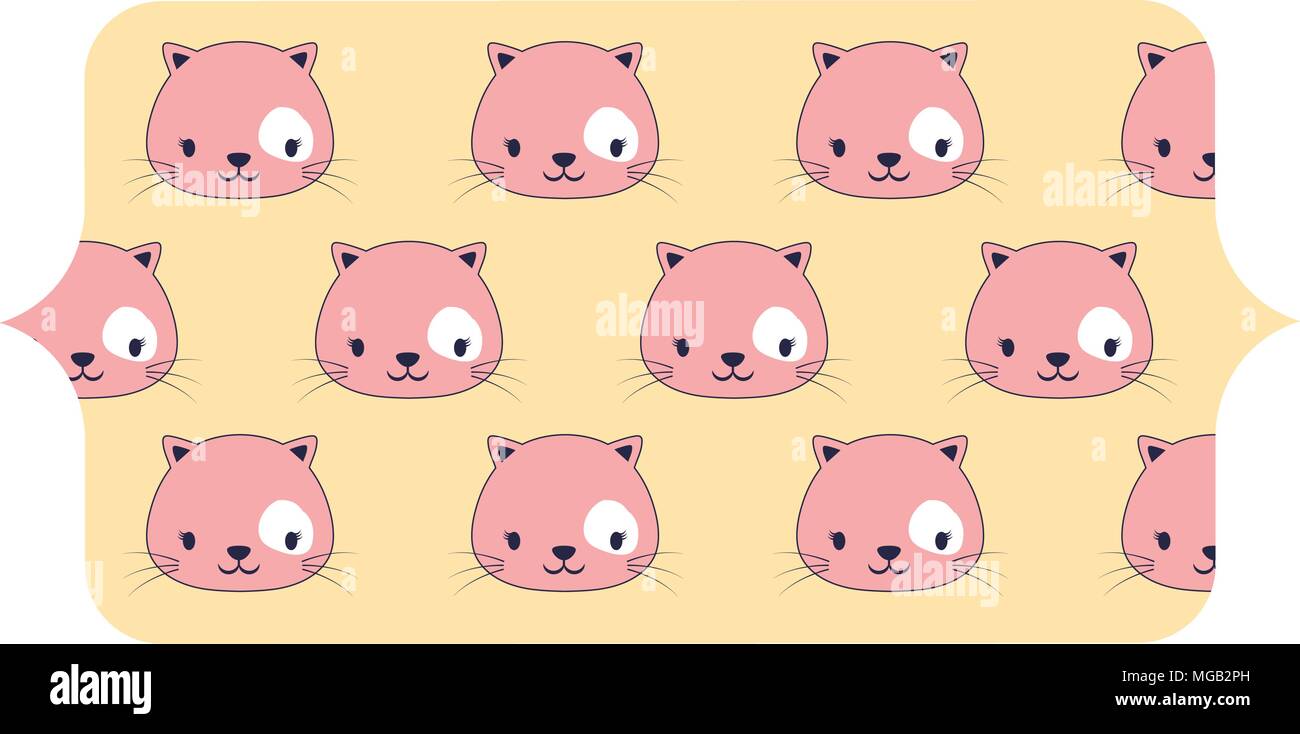 decorative banner with cute cats over white background, vector ...