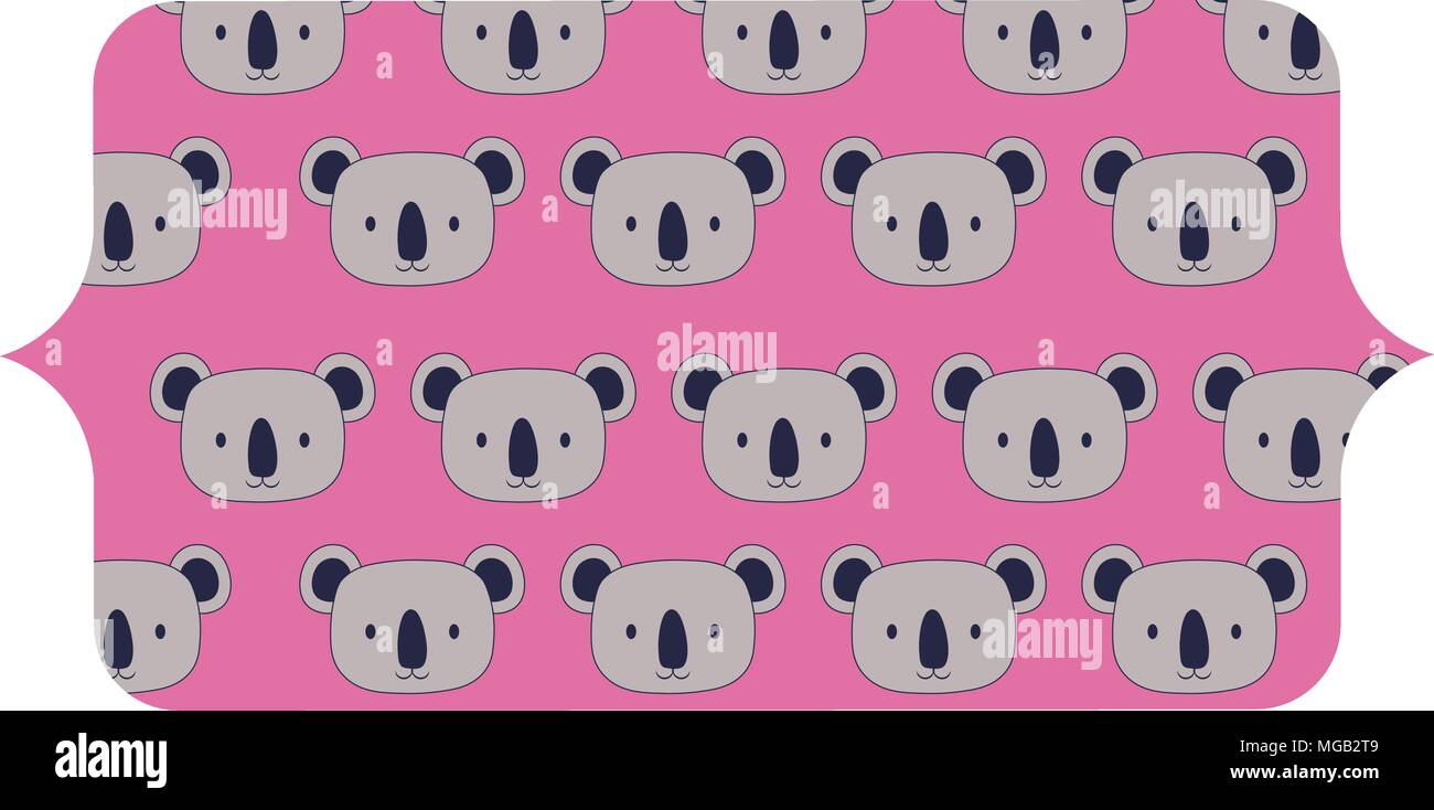 decorative banner with cute koalas pattern over white background ...