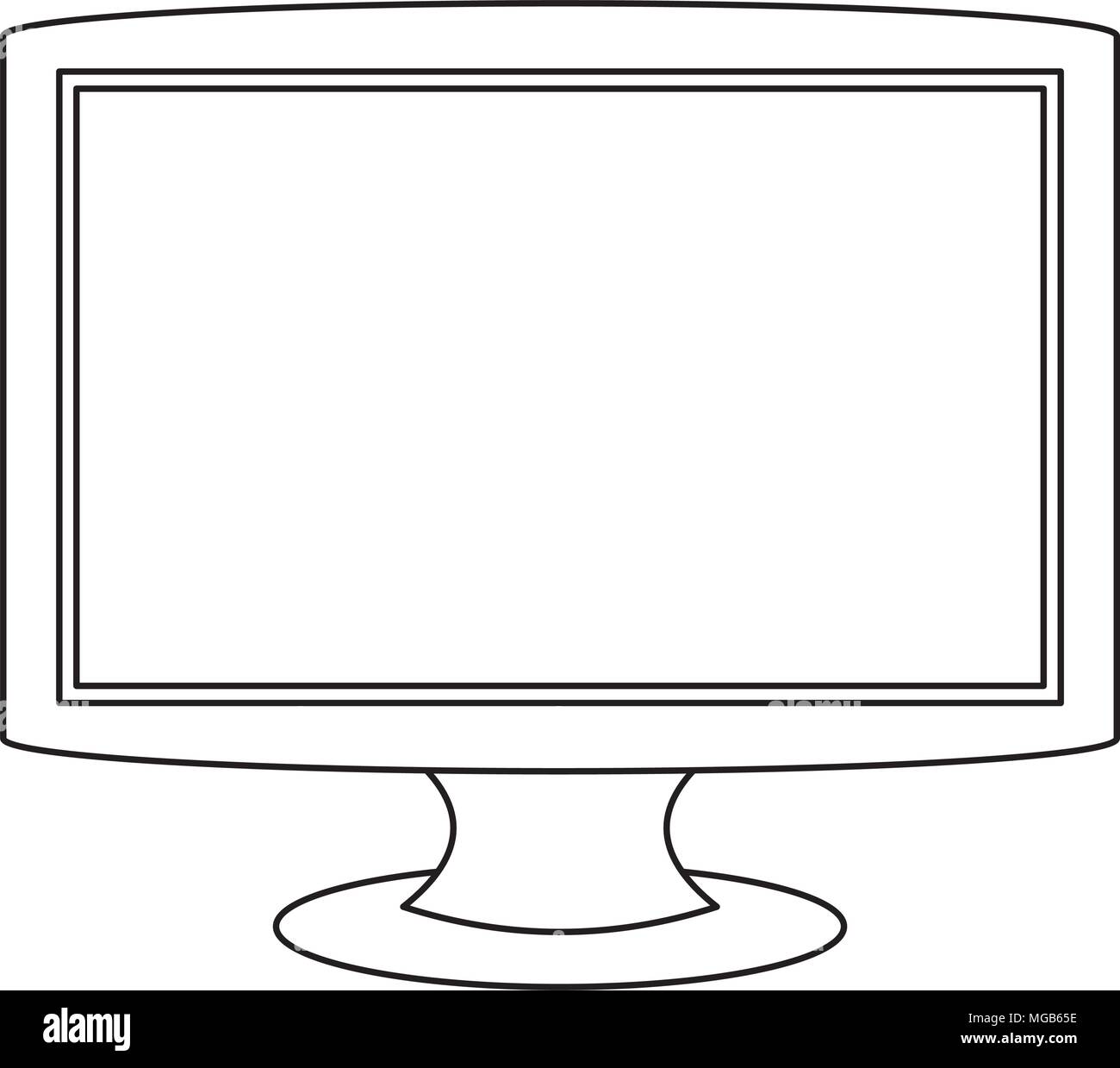 monitor computer icon over white background, vector illustration Stock ...