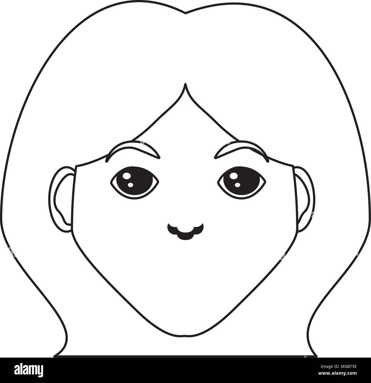 cartoon woman face icon over white background, vector illustration ...