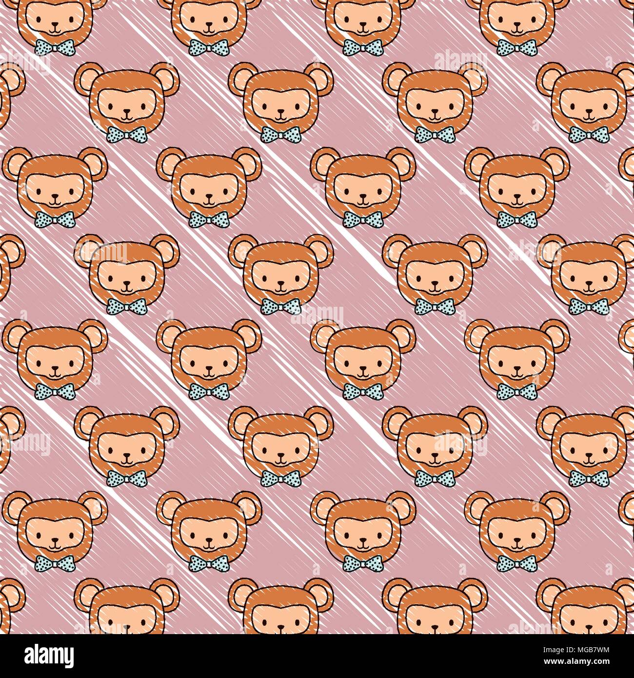 background of cute monkeys, colorful design. vector illustration Stock ...