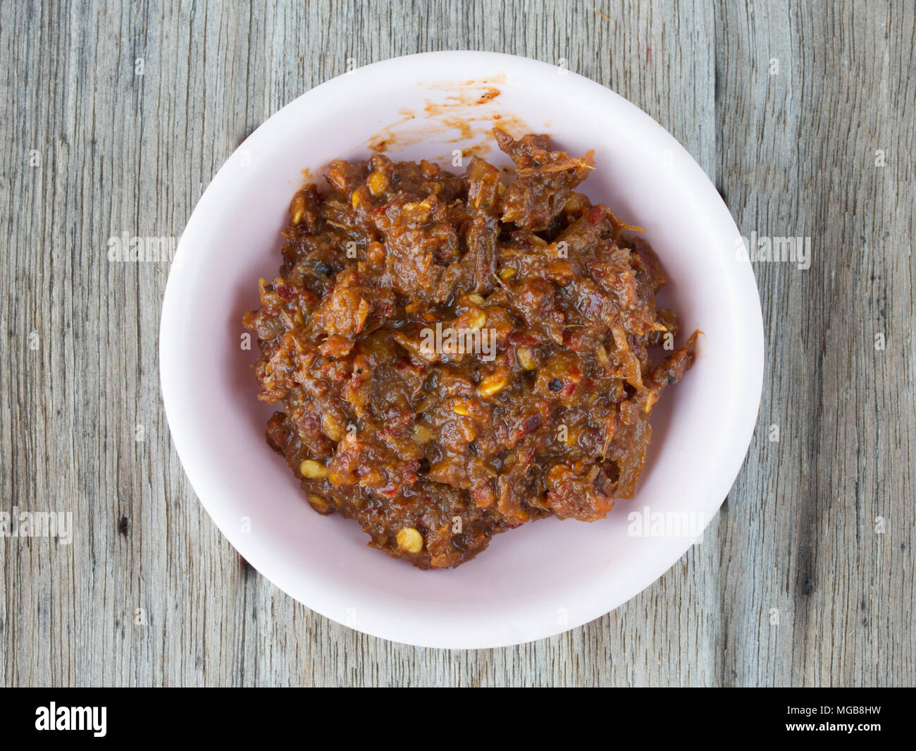 traditional Thai style raw preserved fish(thai accent is Pla-ra) with ...