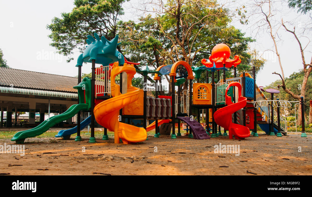 Children slide, children slide in public park Stock Photo - Alamy