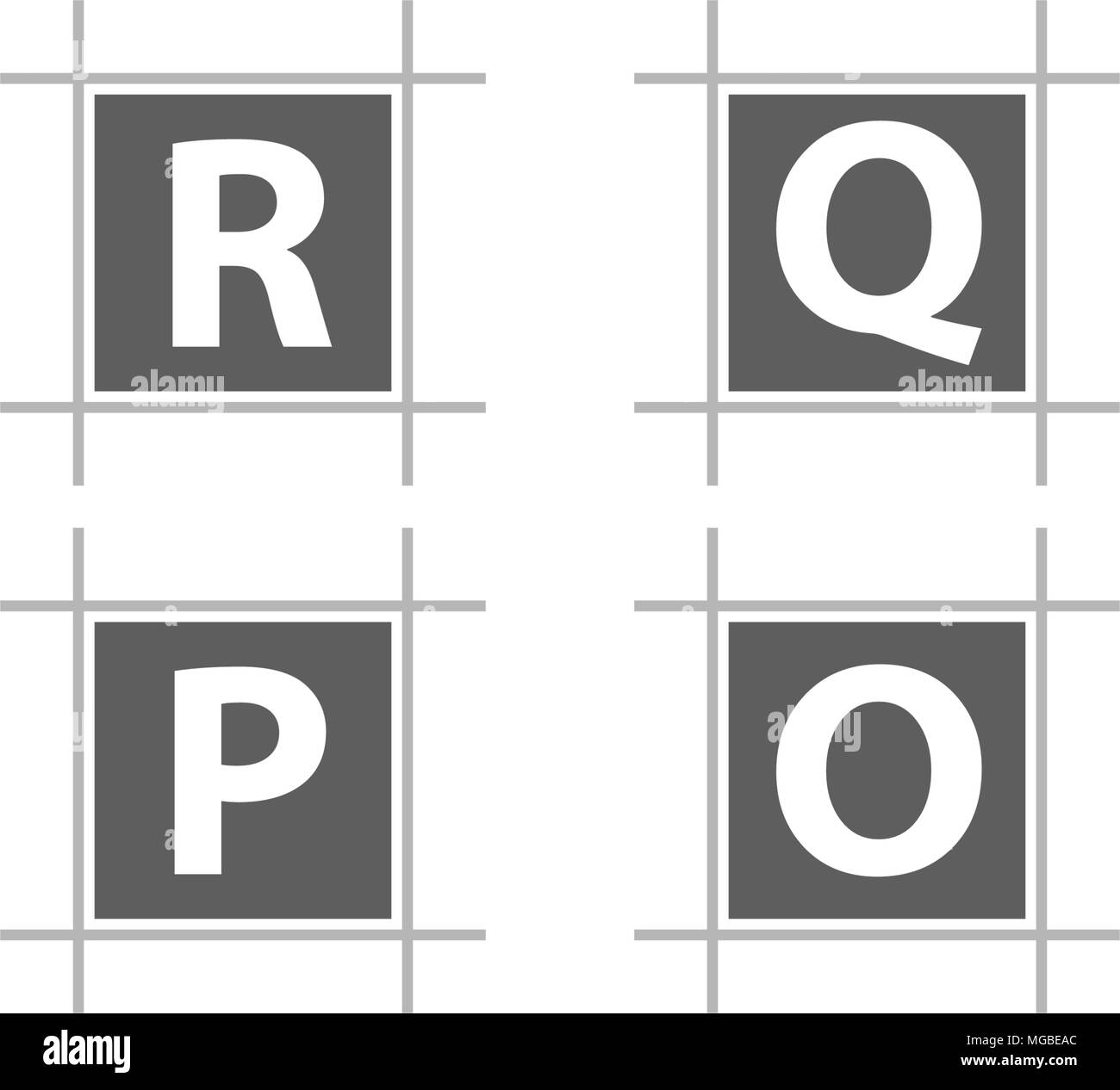Box Abbreviation Template Set Stock Vector Image & Art - Alamy