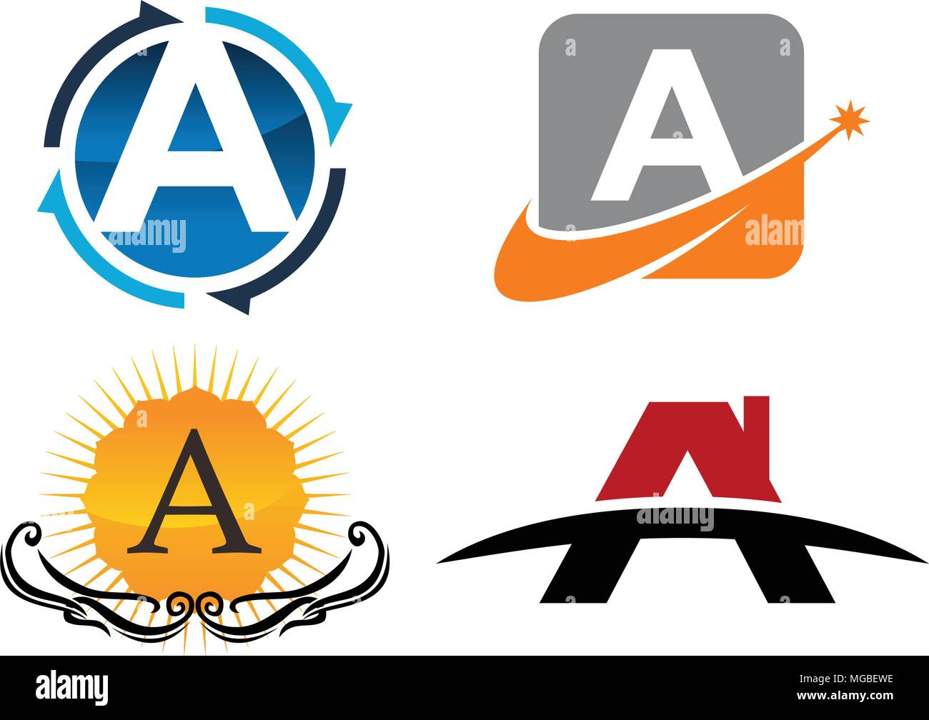 Abbreviation A Template Set Stock Vector Image & Art - Alamy