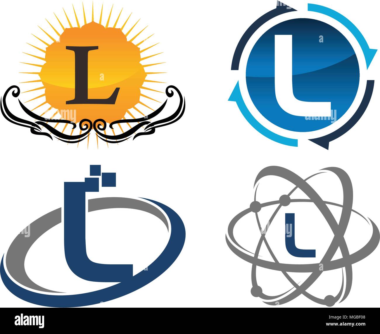 Logotype L Modern Template Set Stock Vector Image & Art - Alamy