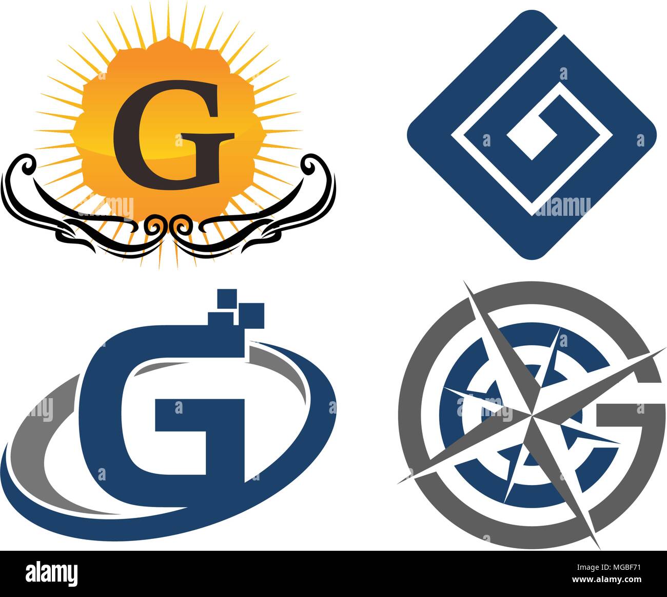 Logotype G Modern Template Set Stock Vector Image & Art - Alamy