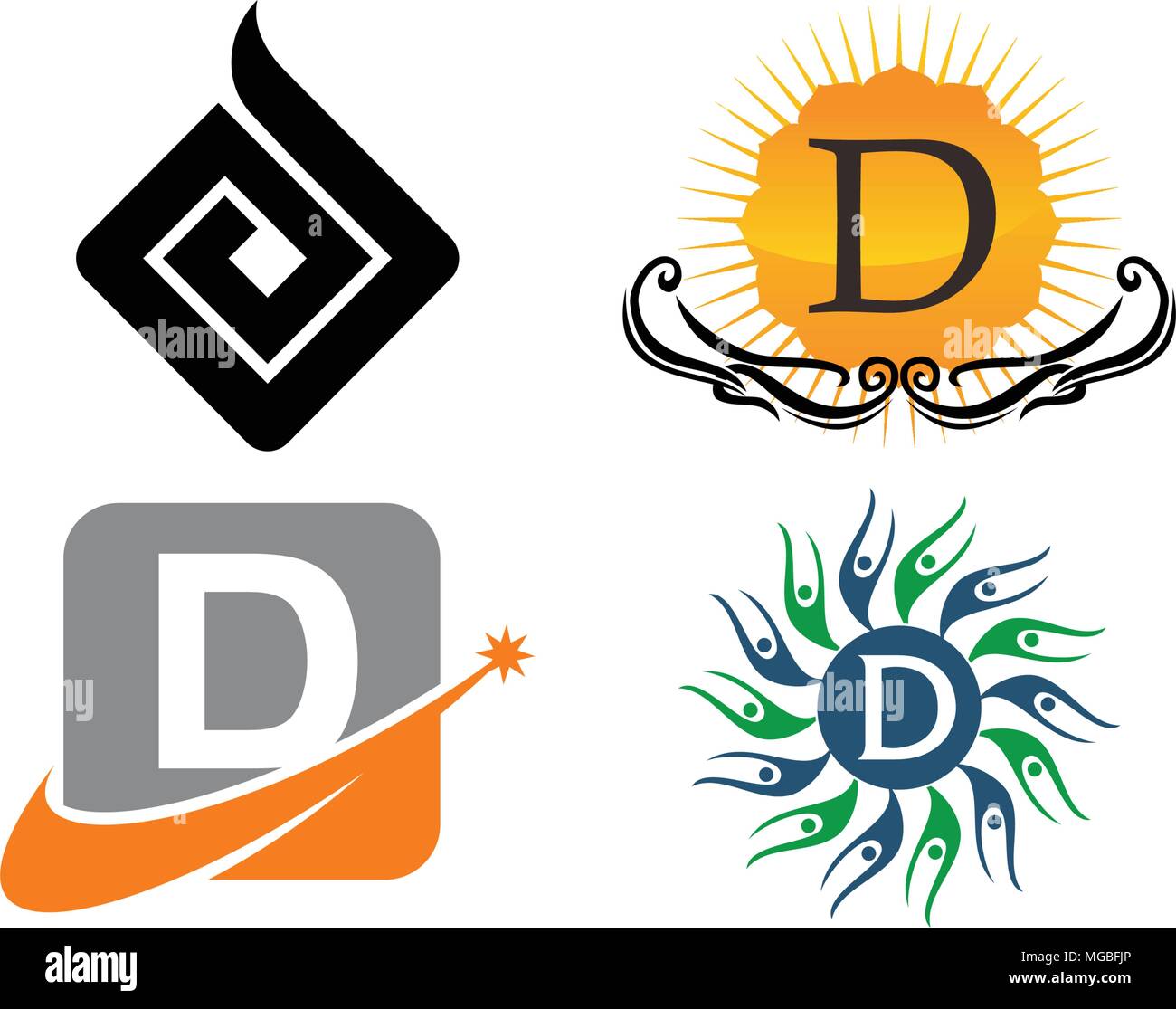 Logotype D Modern Template Set Stock Vector Image & Art - Alamy