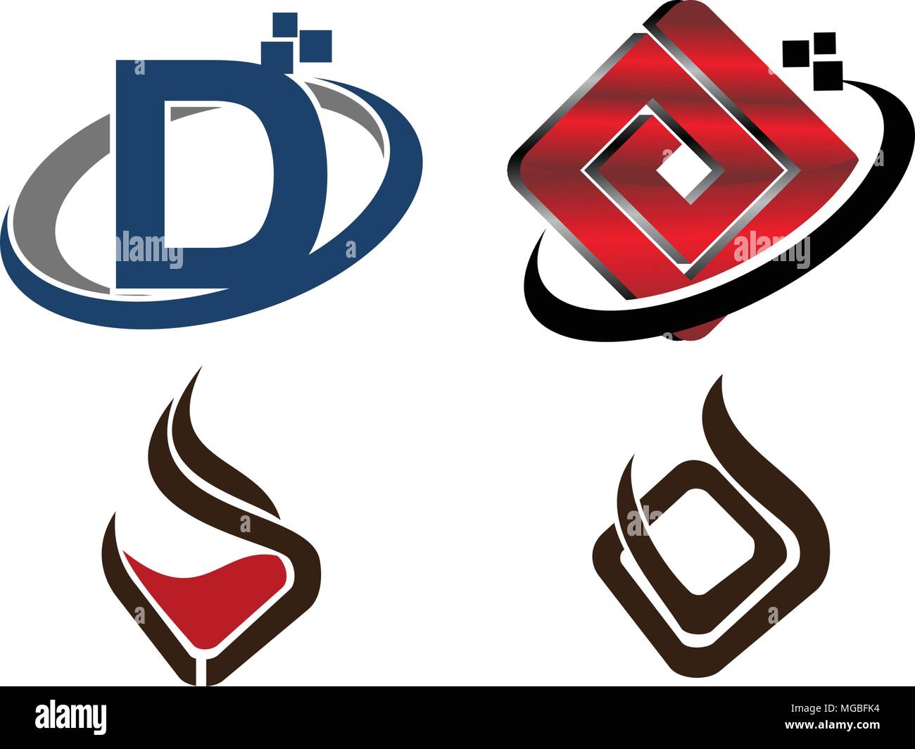 Logotype D Modern Template Set Stock Vector Image & Art - Alamy