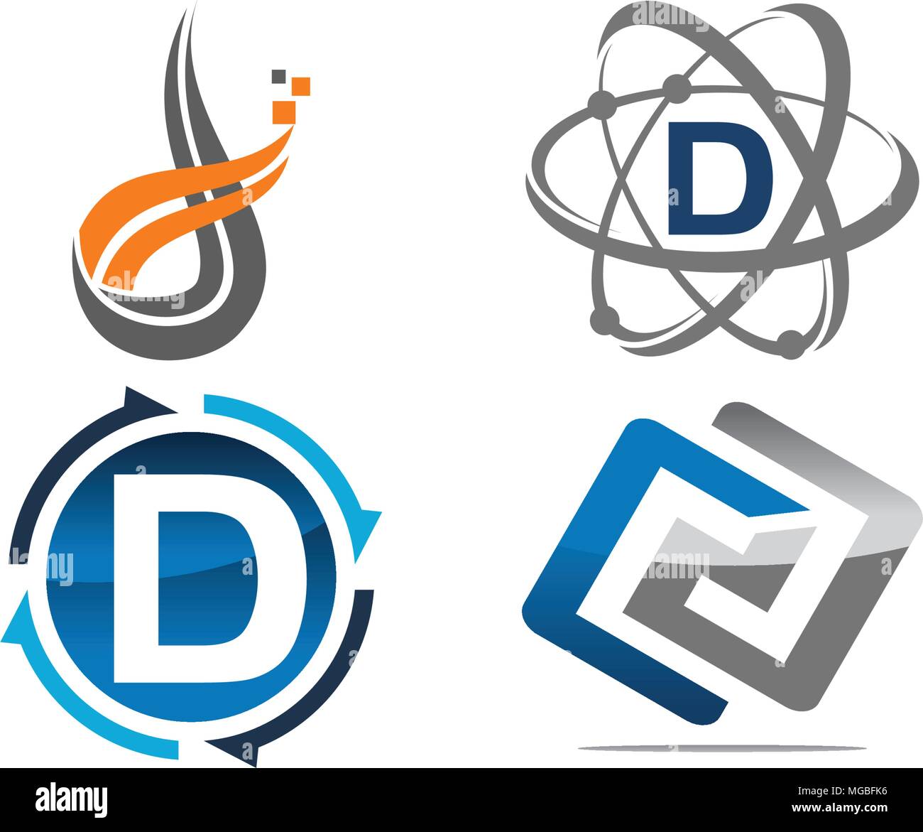 Logotype D Modern Template Set Stock Vector Image & Art - Alamy