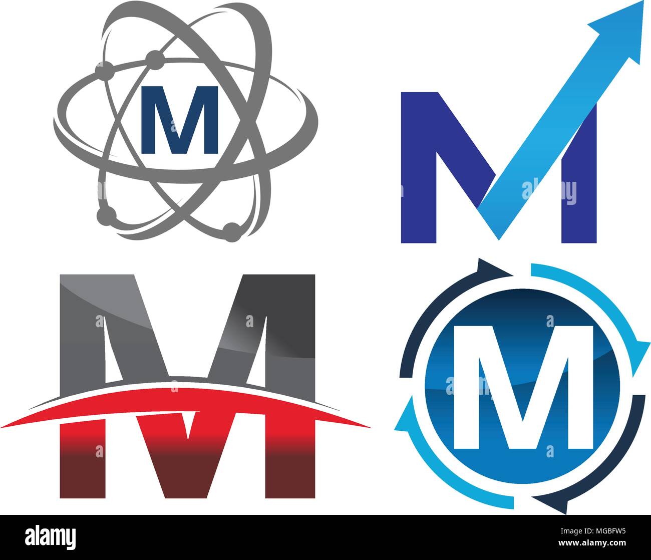 Logotype M Modern Template Set Stock Vector Image & Art - Alamy