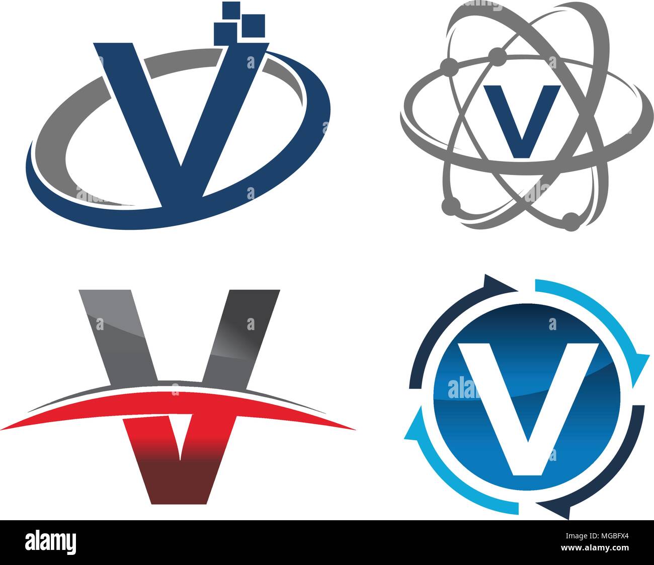 Logotype V Modern Template Set Stock Vector Image & Art - Alamy