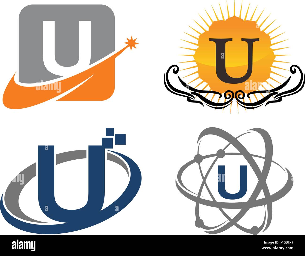 Logotype U Modern Template Set Stock Vector Image & Art - Alamy