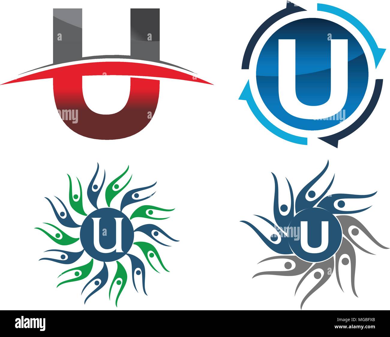 Logotype U Modern Template Set Stock Vector Image & Art - Alamy