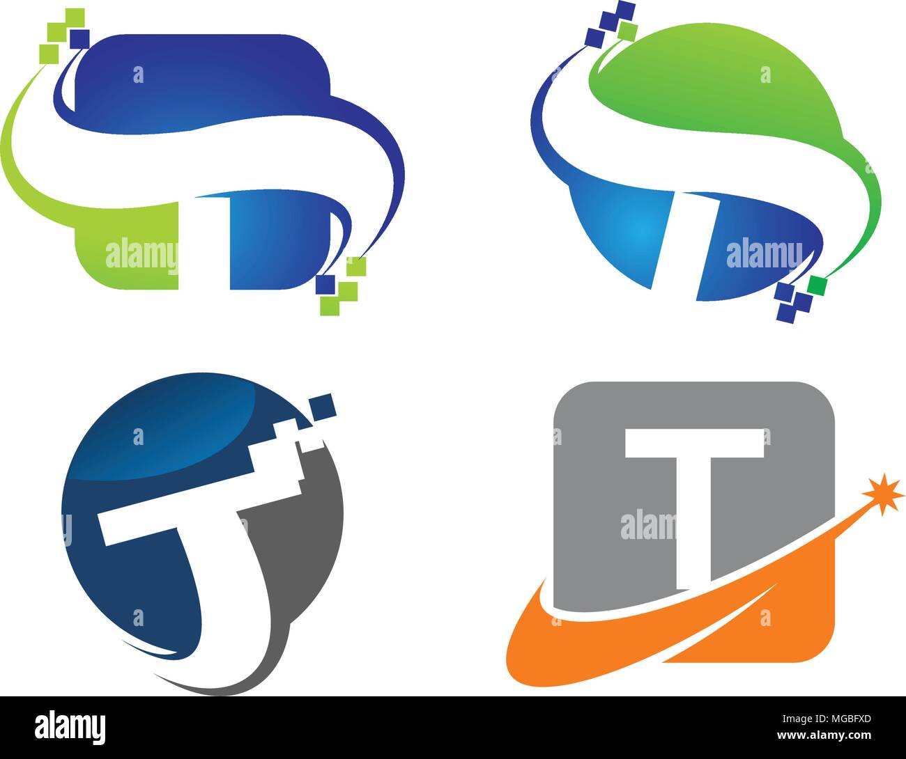 Logotype T Modern Template Set Stock Vector Image & Art - Alamy
