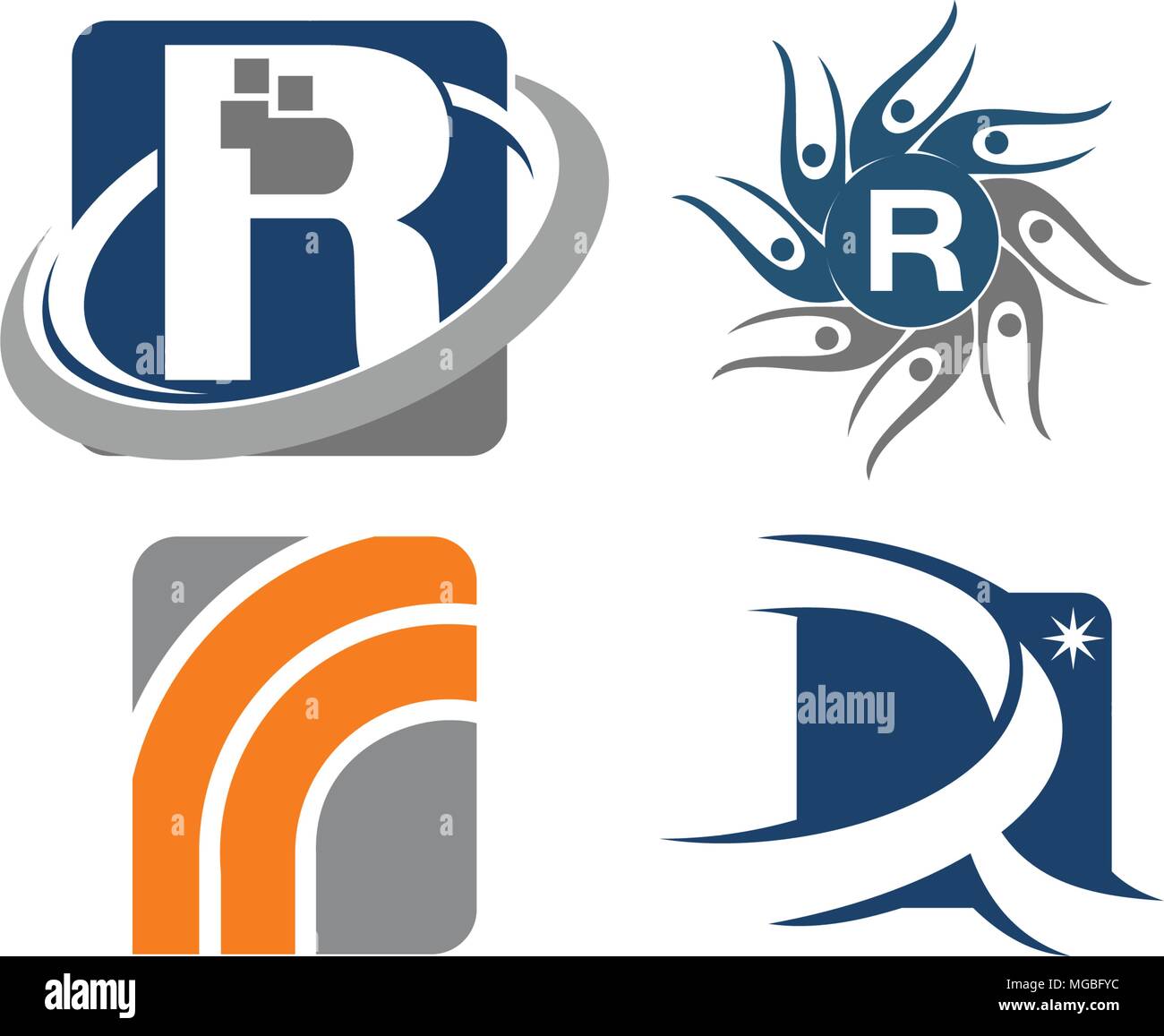 Logotype R Modern Template Set Stock Vector Image & Art - Alamy