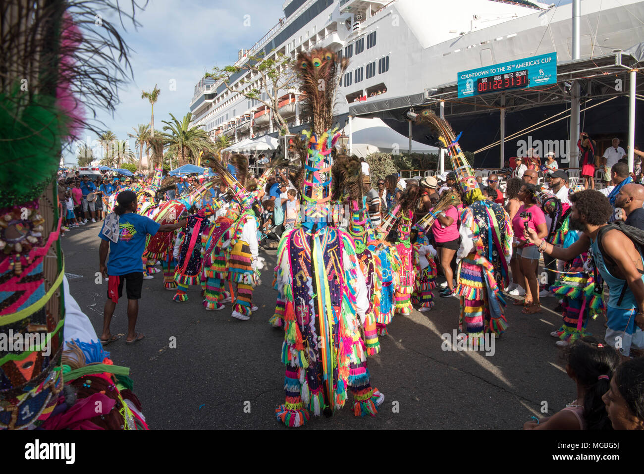Bermuda day street party, Front Street, Hamilton Stock Photo - Alamy