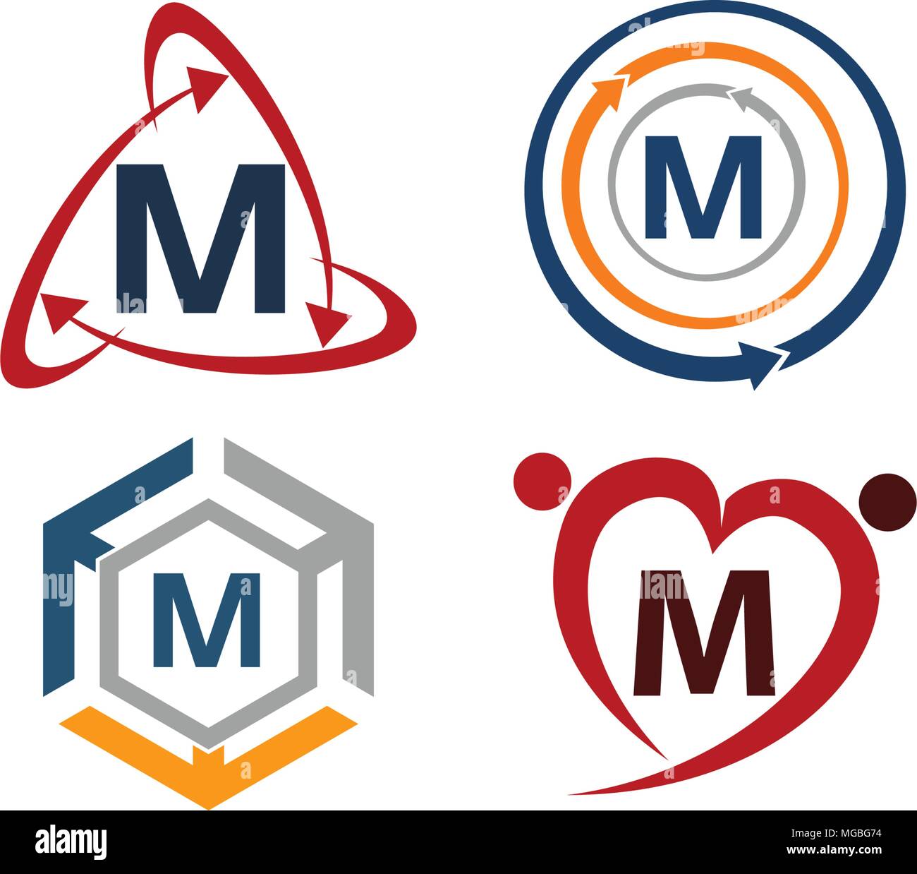 Logotype M Modern Template Set Stock Vector Image & Art - Alamy