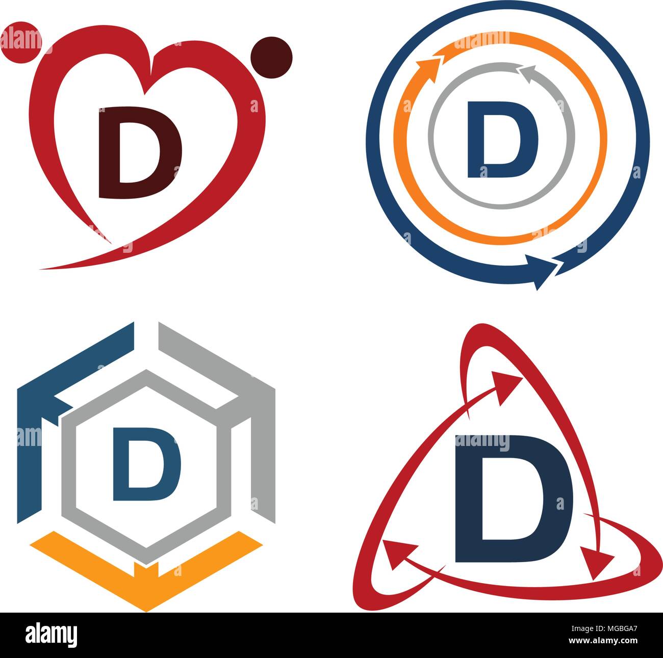 Logotype D Modern Template Set Stock Vector Image & Art - Alamy