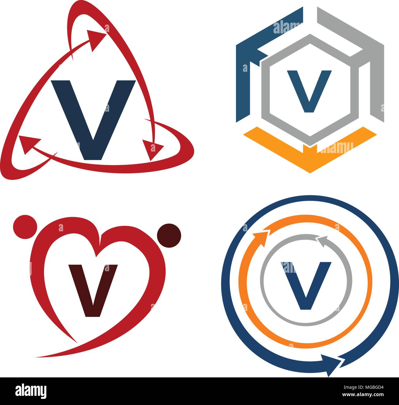 Logotype V Modern Template Set Stock Vector Image & Art - Alamy