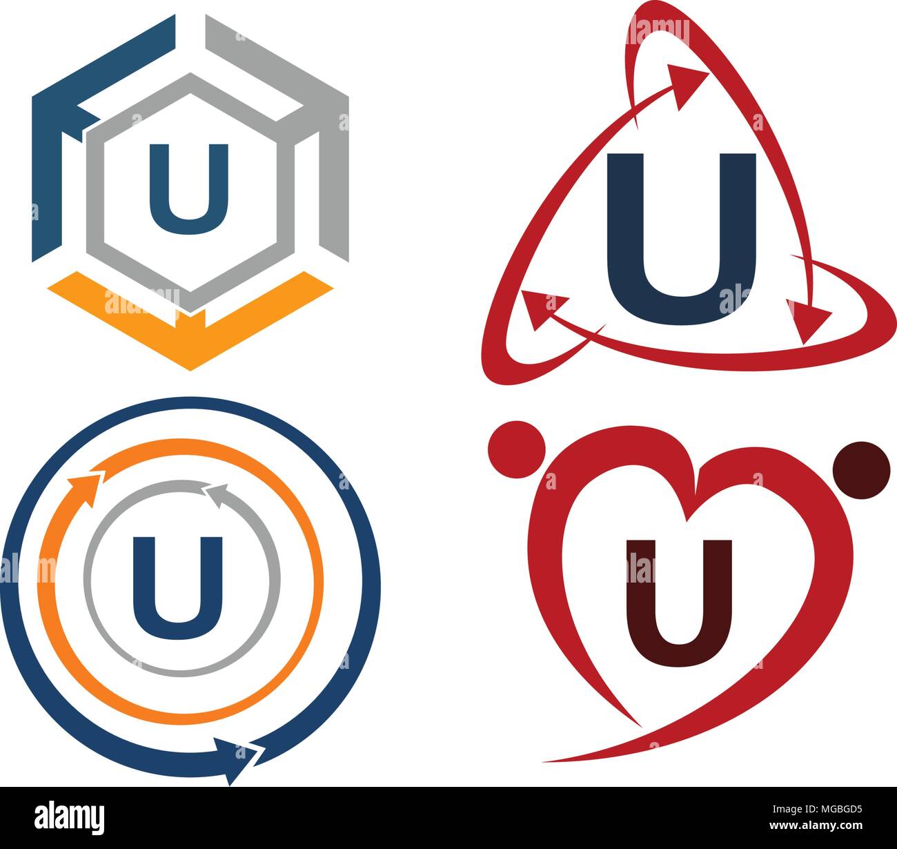 Logotype U Modern Template Set Stock Vector Image & Art - Alamy
