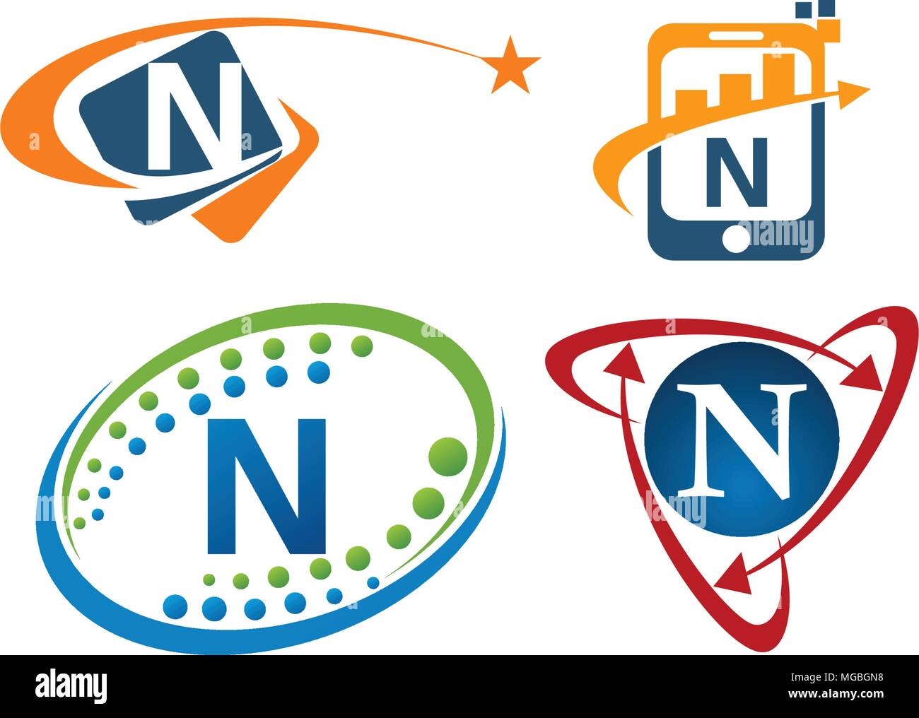 Logotype N Modern Template Set Stock Vector Image & Art - Alamy